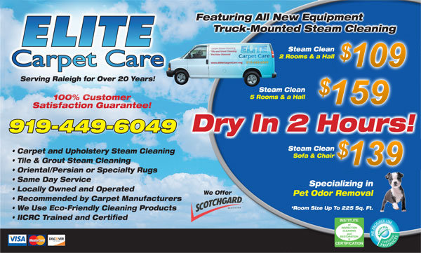 Specials - Elite Carpet Care - Carpet Cleaning Company